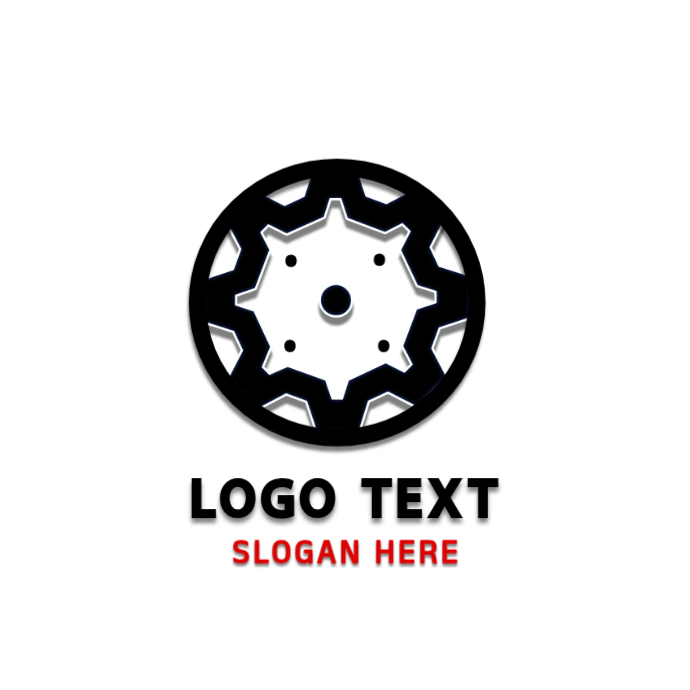 Gear Wheel Logo | Industrial Mechanical Circle Emblem | Modern Black ...