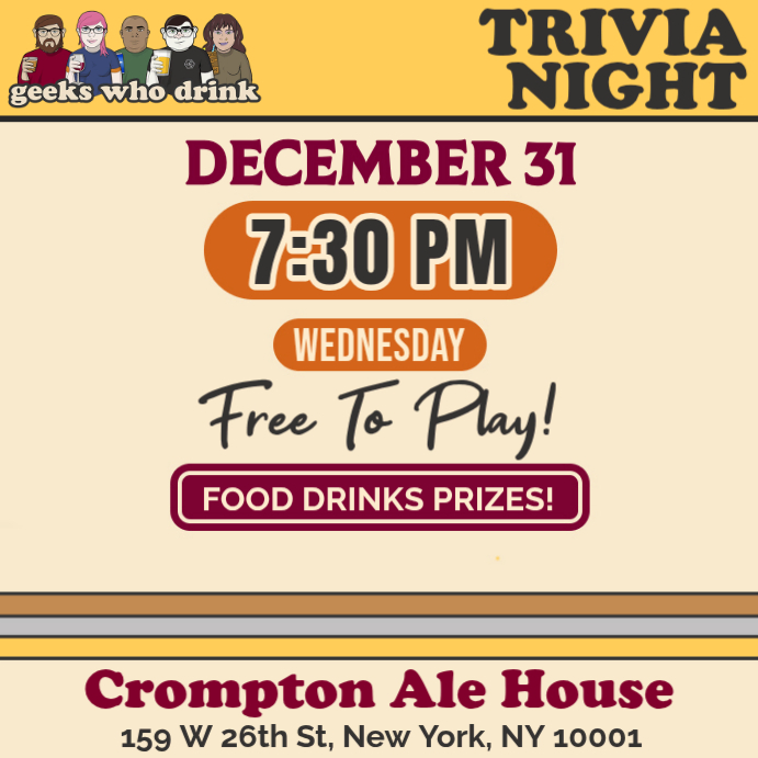 Geeks Who Drink Trivia Night Instagram Post Template | PosterMyWall