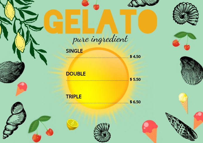 Gelato template pricelist | PosterMyWall