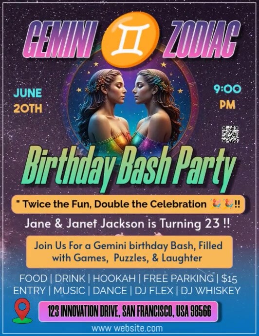 Copy of Gemini zodiac party | PosterMyWall