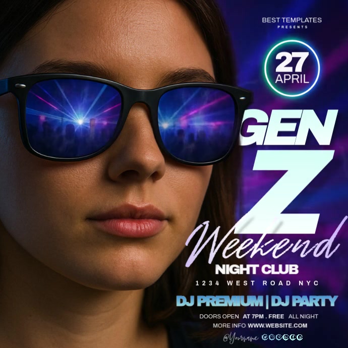 Gen Z girls ladies night template | PosterMyWall