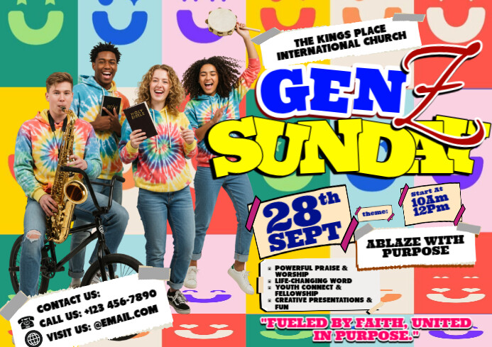 Copy of Gen Z Sunday Youth Flyer | PosterMyWall