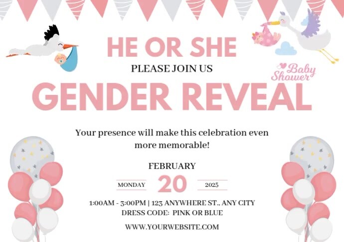 Gender Reveal Celebration Template | PosterMyWall