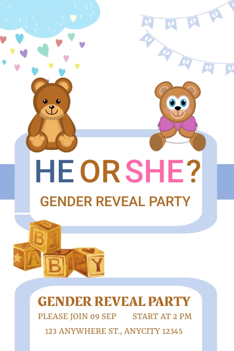 Plantilla de Gender Reveal | PosterMyWall