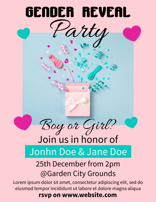 Gender Reveal Template | PosterMyWall