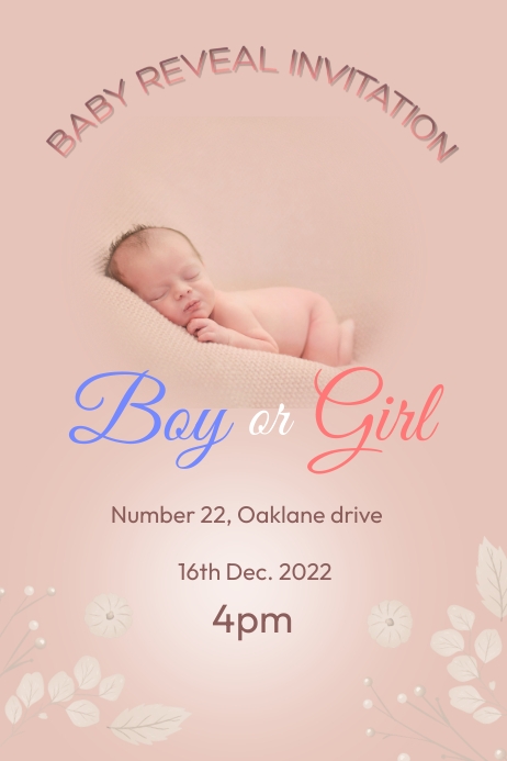 Gender Reveal Template | PosterMyWall