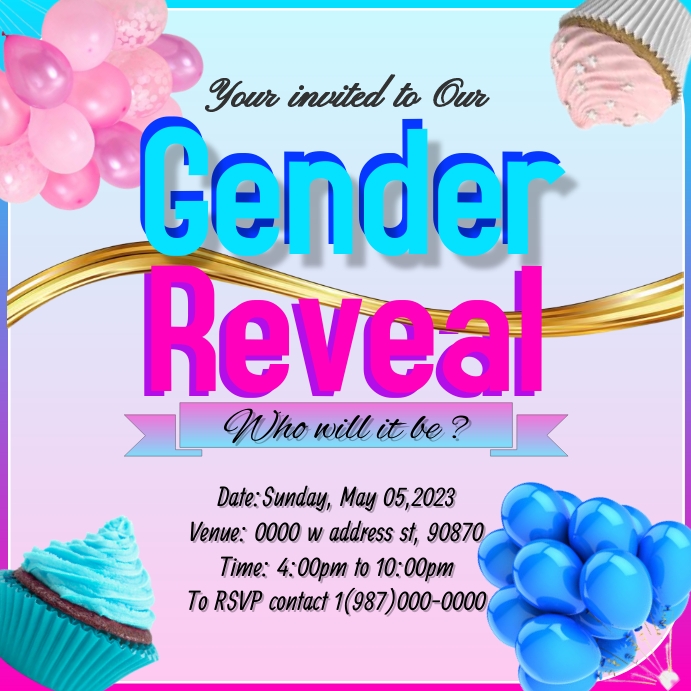 Gender Reveal Template PosterMyWall gender-reveal-template-postermywall