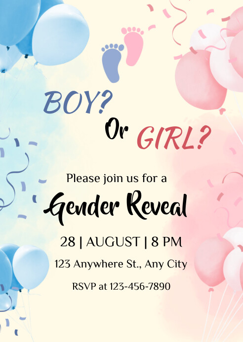 Gender Reveal extravaganza Template | PosterMyWall