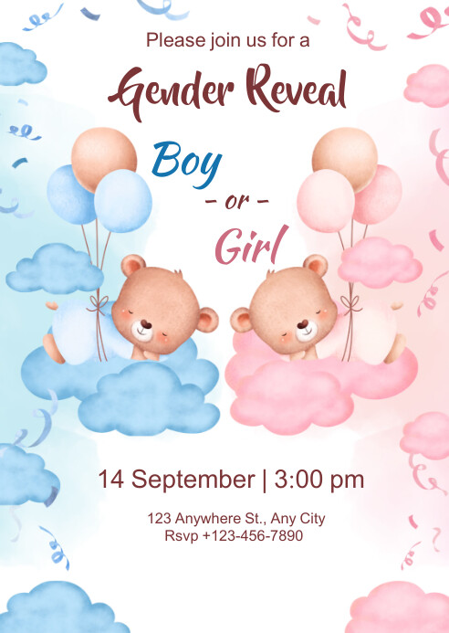 Gender Reveal extravaganza Template | PosterMyWall