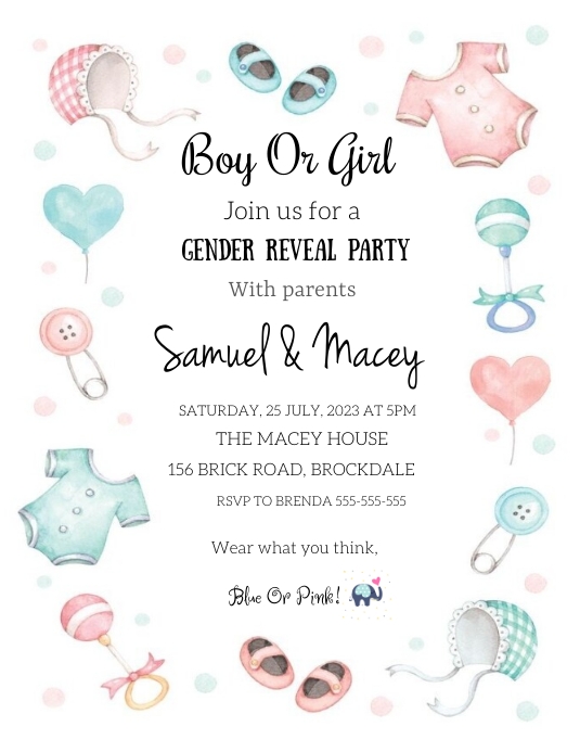 Gender reveal flyer Template | PosterMyWall