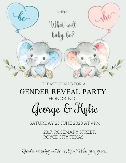 Gender reveal flyer Template | PosterMyWall