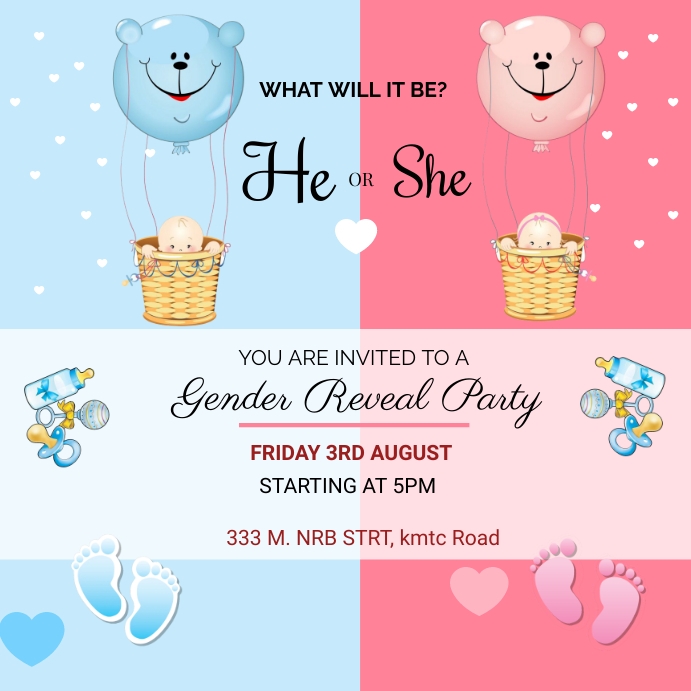 Gender Reveal Flyer Template PosterMyWall gender-reveal-flyer-template-postermywall