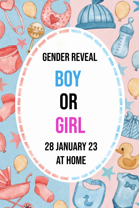 Gender Reveal flyers Template | PosterMyWall