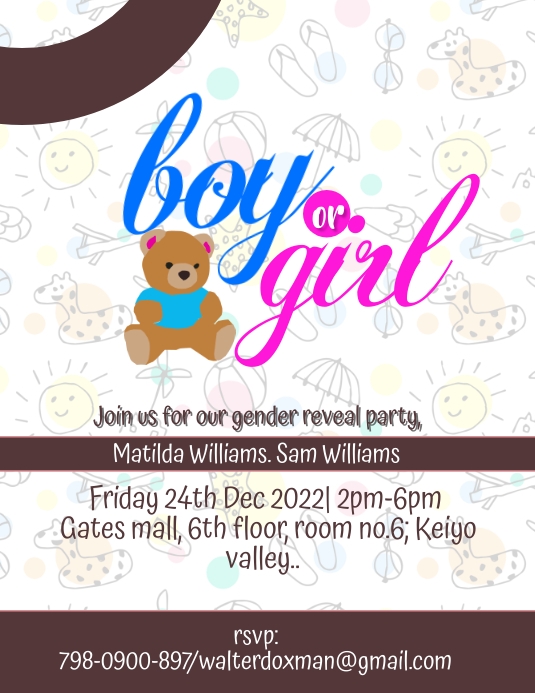 Copy of GENDER REVEAL PARTY (1) | PosterMyWall