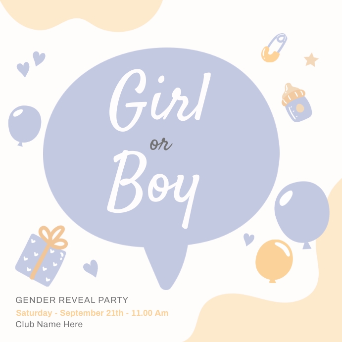 Gender Reveal Party Ads Template | PosterMyWall