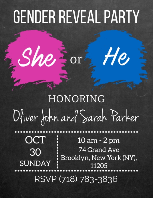 gender reveal party Template | PosterMyWall