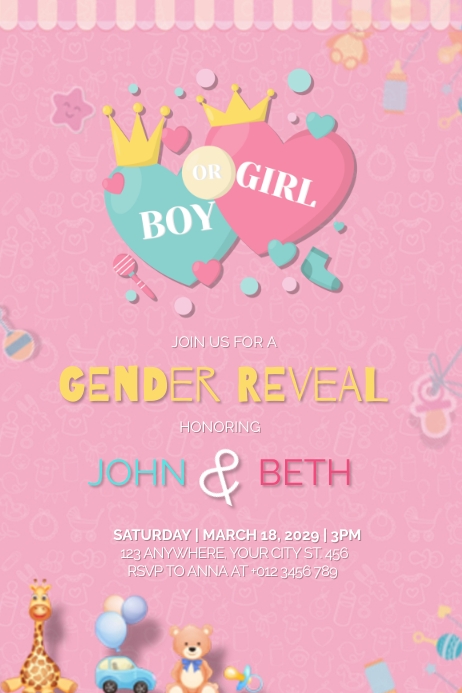 Plantilla de Gender Reveal Party Template | PosterMyWall