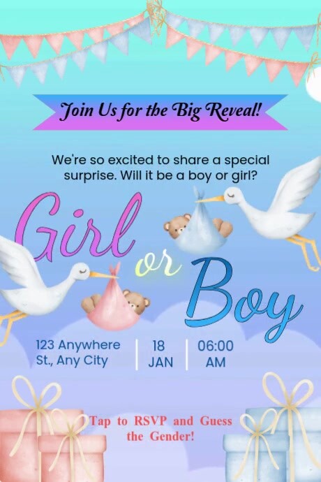 Modèle Gender Reveal Poster | PosterMyWall