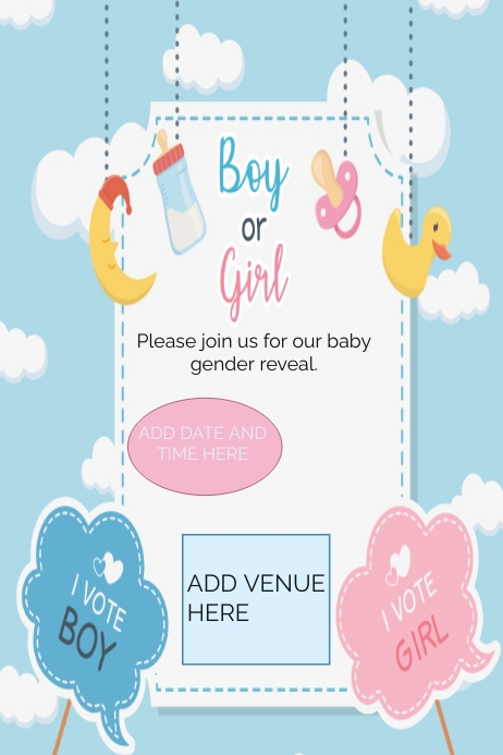 Modèle Gender reveal poster | PosterMyWall