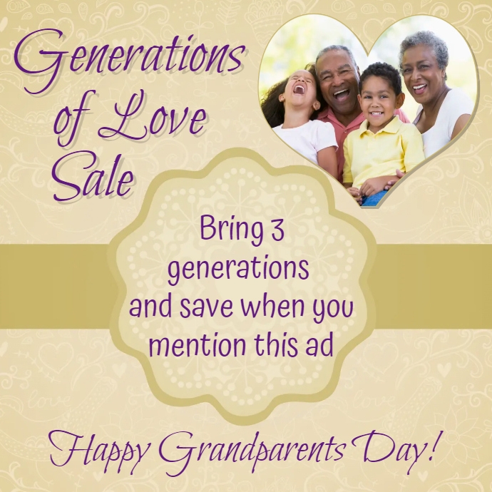 SEPT Generations of Love Grandparents Day Template | PosterMyWall