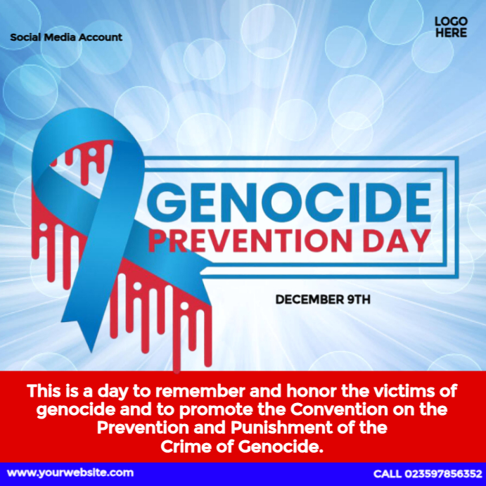 Genocide Prevention Day Ad Templat | PosterMyWall