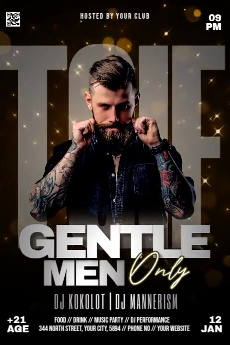 Gentlemen Only Club Template | PosterMyWall