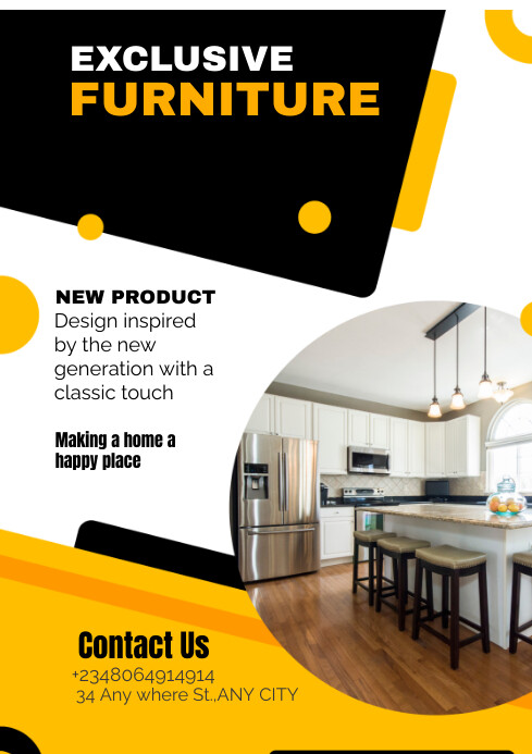 Geometric A4 Design Furniture Flyer Template | PosterMyWall