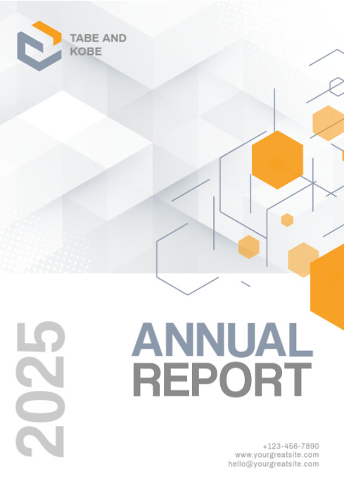 Geometric Annual Report A4 Template | PosterMyWall