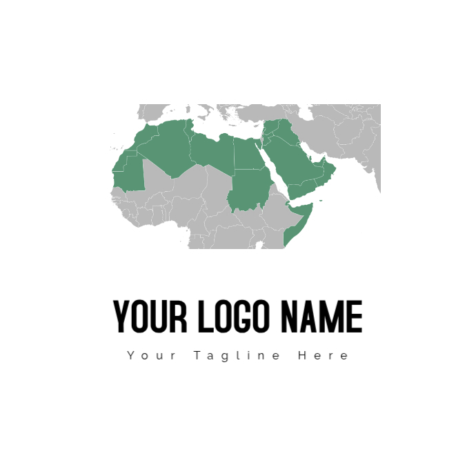 Geometric Arab World North Africa Arabian Peninsula World Map Logo ...