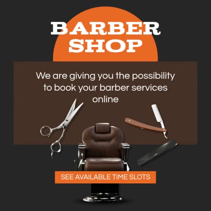 Geometric Black Barber Services Digital Post Template | PosterMyWall