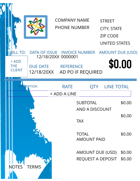 Copy of Geometric Blue Invoice | PosterMyWall