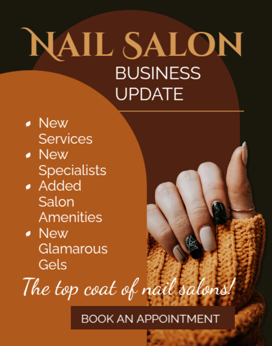 Geometric Brown Nail Salon Poster/wallboard Template | PosterMyWall