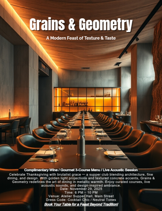 Geometric Brutalist Thanksgiving Supper Club – Modern Autumn ...