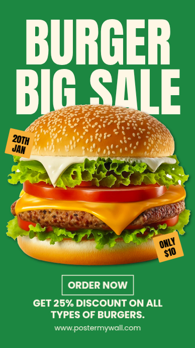 Geometric Burger Sale Instagram Story Template | PosterMyWall