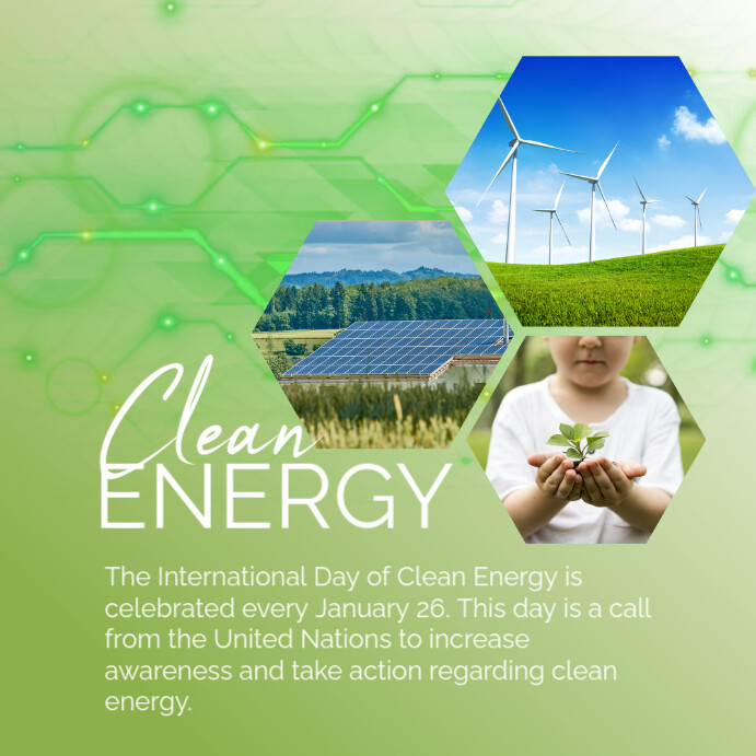 Copy of Geometric Clean Energy Day Instagram Post | PosterMyWall