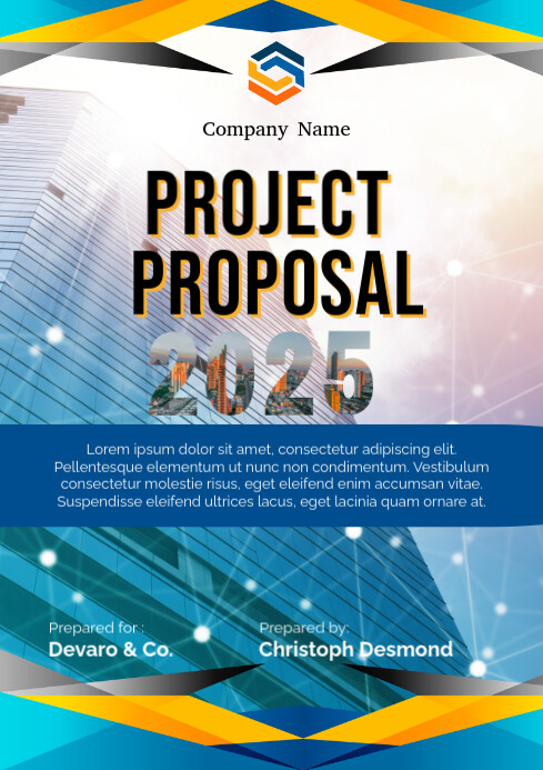 Copy of Geometric Colorful Modern Project Proposal Cover A4 | PosterMyWall