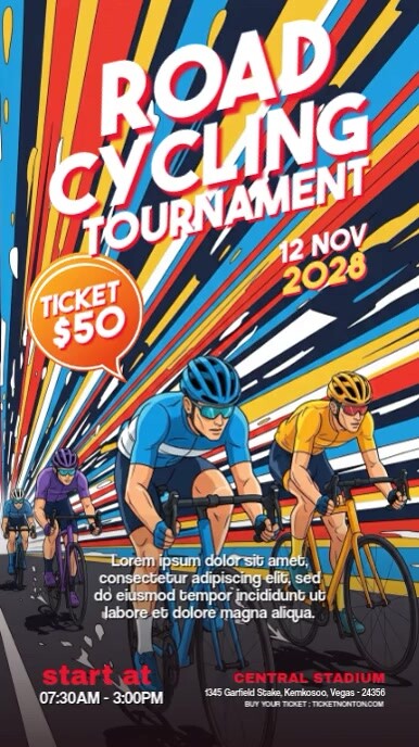 Geometric Cycling Race Instagram Story Template | PosterMyWall