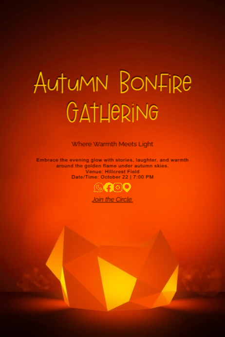 Plantilla de Geometric Ember Bonfire Poster Template | PosterMyWall