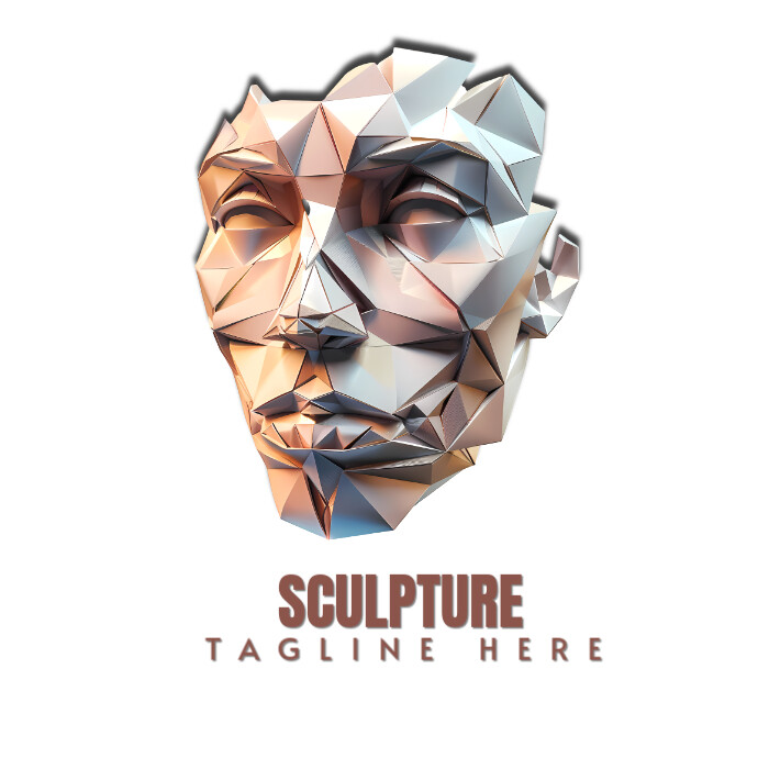 Copy of Geometric Face Sculpture Logo | PosterMyWall