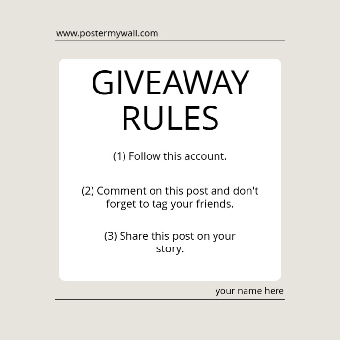 Geometric Giveaway Rules template Instagram Post | PosterMyWall