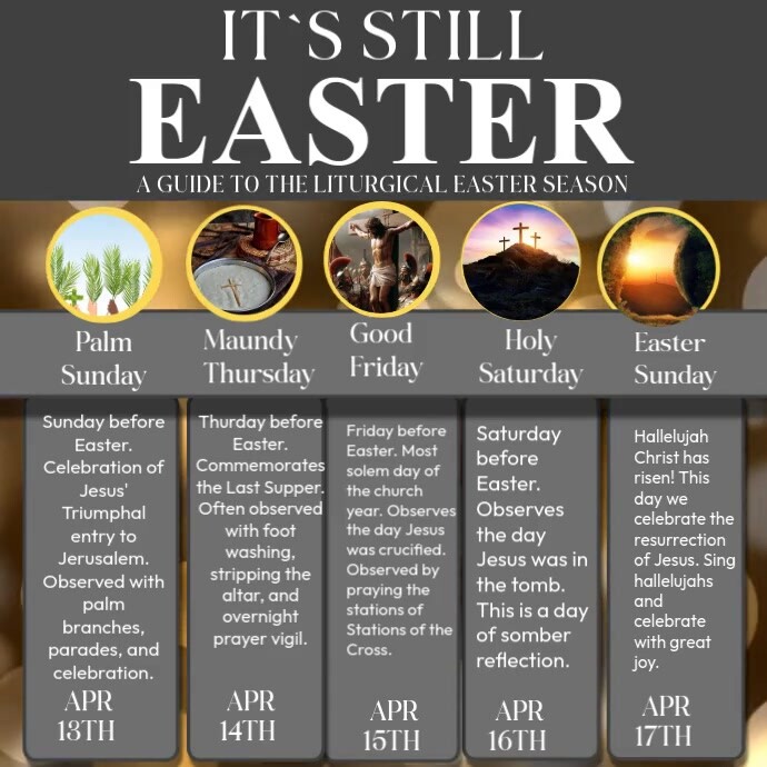 Geometric Holy Week Schedule Event Instagram Post Template | PosterMyWall