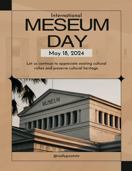 Geometric International Meseum Day Flyer (us Template | PosterMyWall