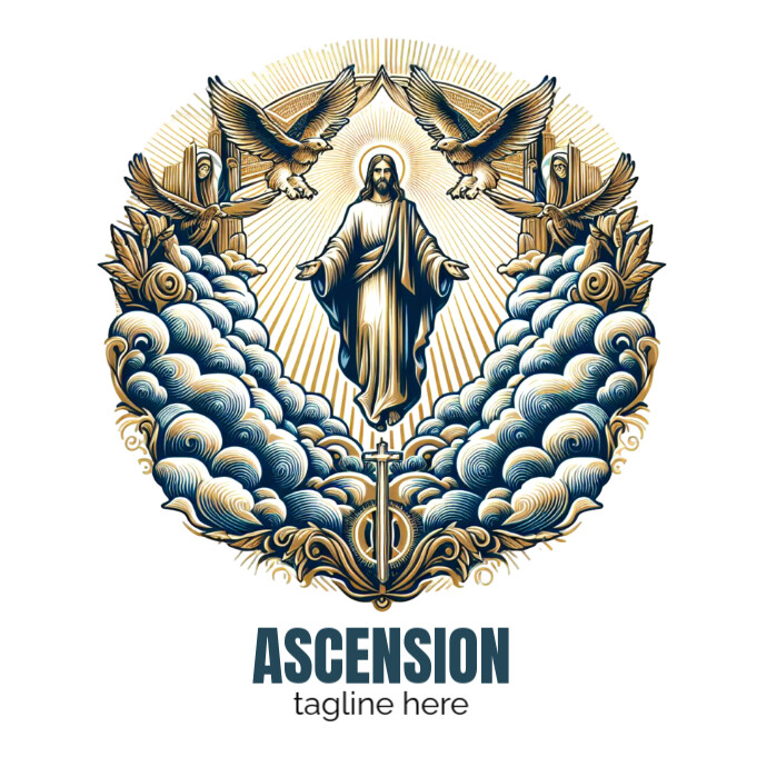 Geometric Jesus Christ Ascension Day Logo Template | PosterMyWall
