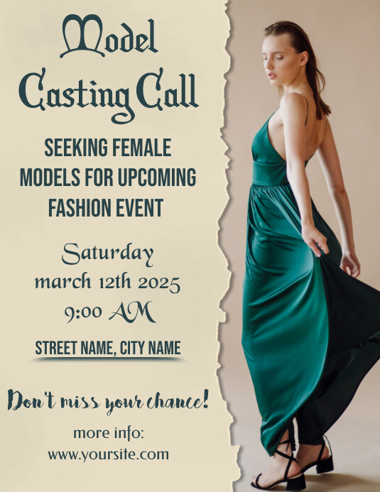 Copy of Geometric Model Casting Call Flyer (us Letter | PosterMyWall