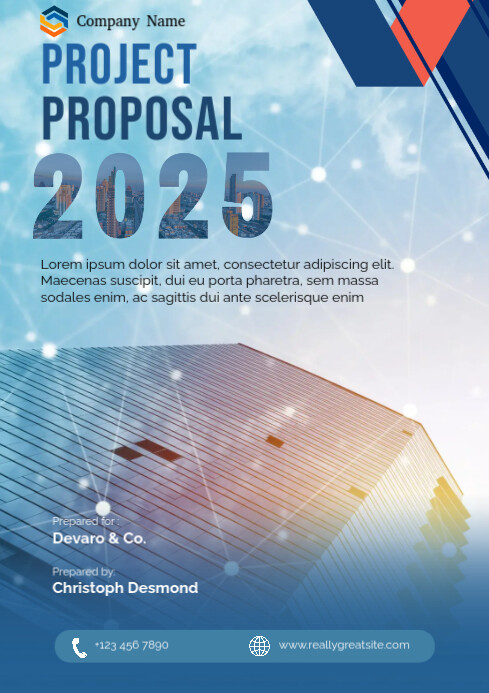 Copy of Geometric Modern Project Proposal Cover A4 | PosterMyWall