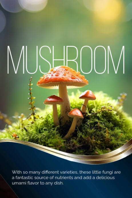 Geometric Mushroom Day Poster Template | PosterMyWall