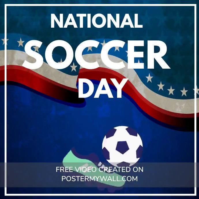 Geometric National Soccer Day Instagram Post Template | PosterMyWall