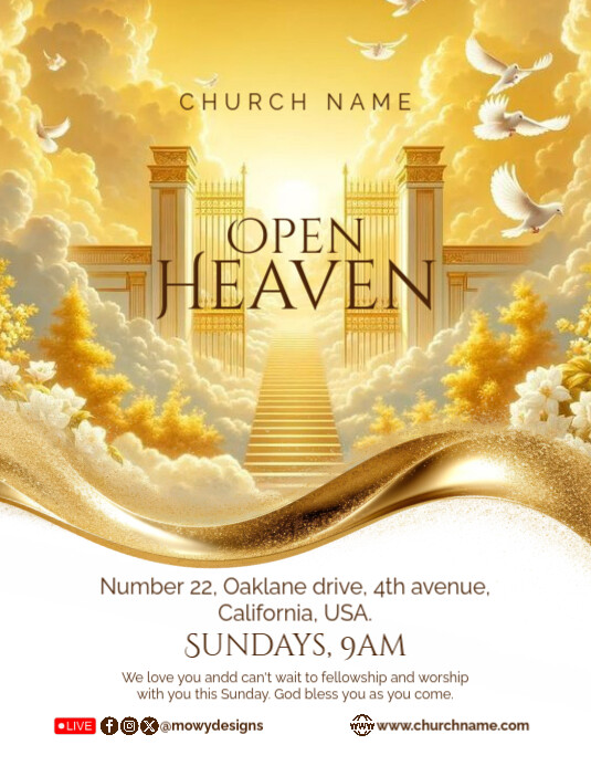 Copia de Geometric Open Heaven Church Flyer (us Letter) | PosterMyWall