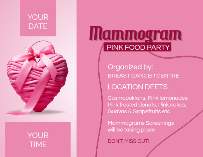 Copy of Geometric Pink Mammogram Flyer (us Letter) | PosterMyWall