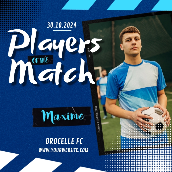 Copy of Geometric Player of the Match Instagram Post | PosterMyWall
